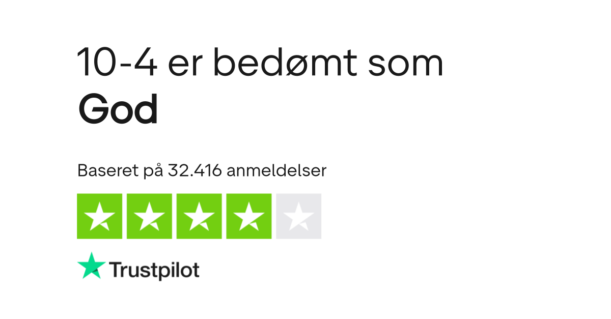 Anmeldelser af 10-4 | Læs kundernes anmeldelser af www.10-4.dk