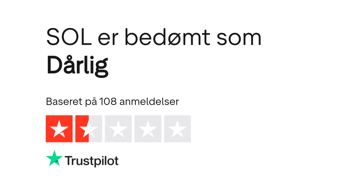 Anmeldelser af SOL | Læs kundernes anmeldelser af www.sol.dk