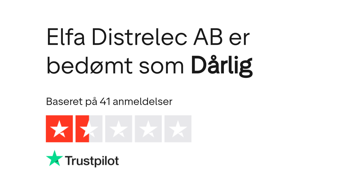 Anmeldelser af Elfa Distrelec AB | Læs kundernes anmeldelser af www.elfa.se