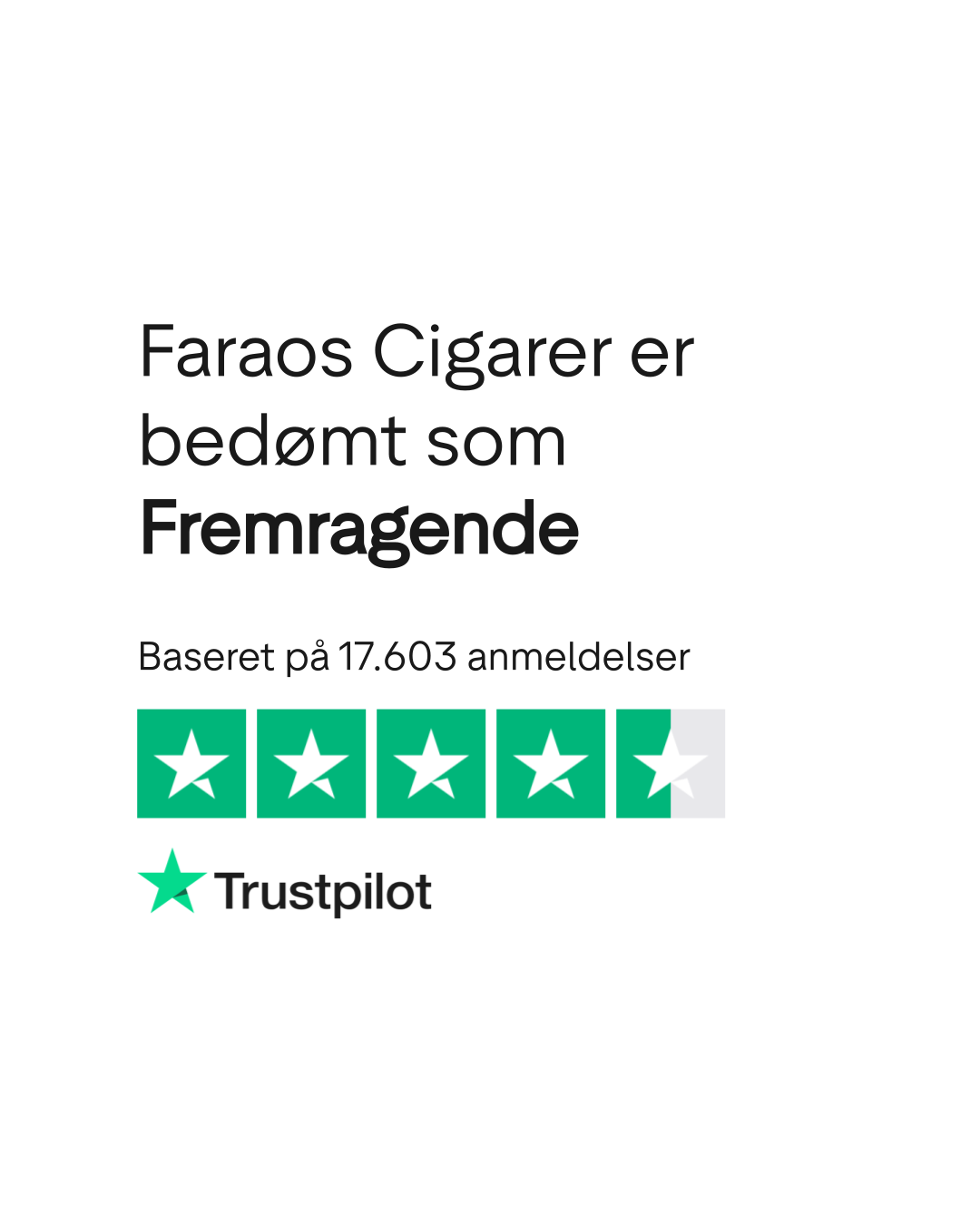 Anmeldelser af Faraos Cigarer | Læs kundernes anmeldelser af www.faraos.dk