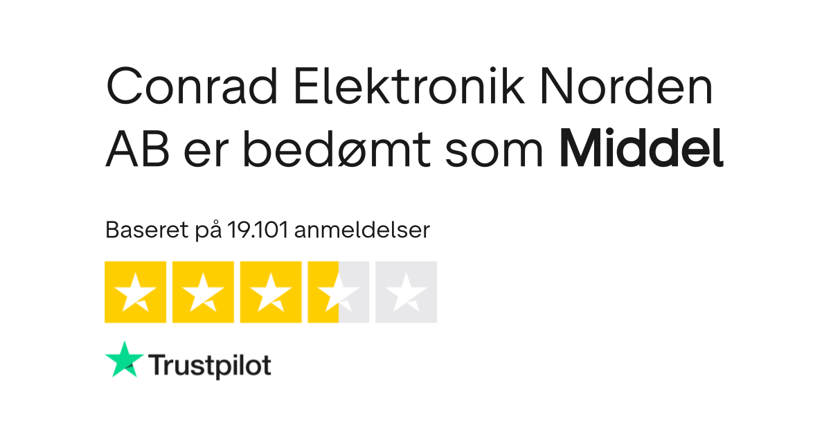 Anmeldelser af Conrad Elektronik Norden AB | Læs kundernes anmeldelser af www.conrad.se
