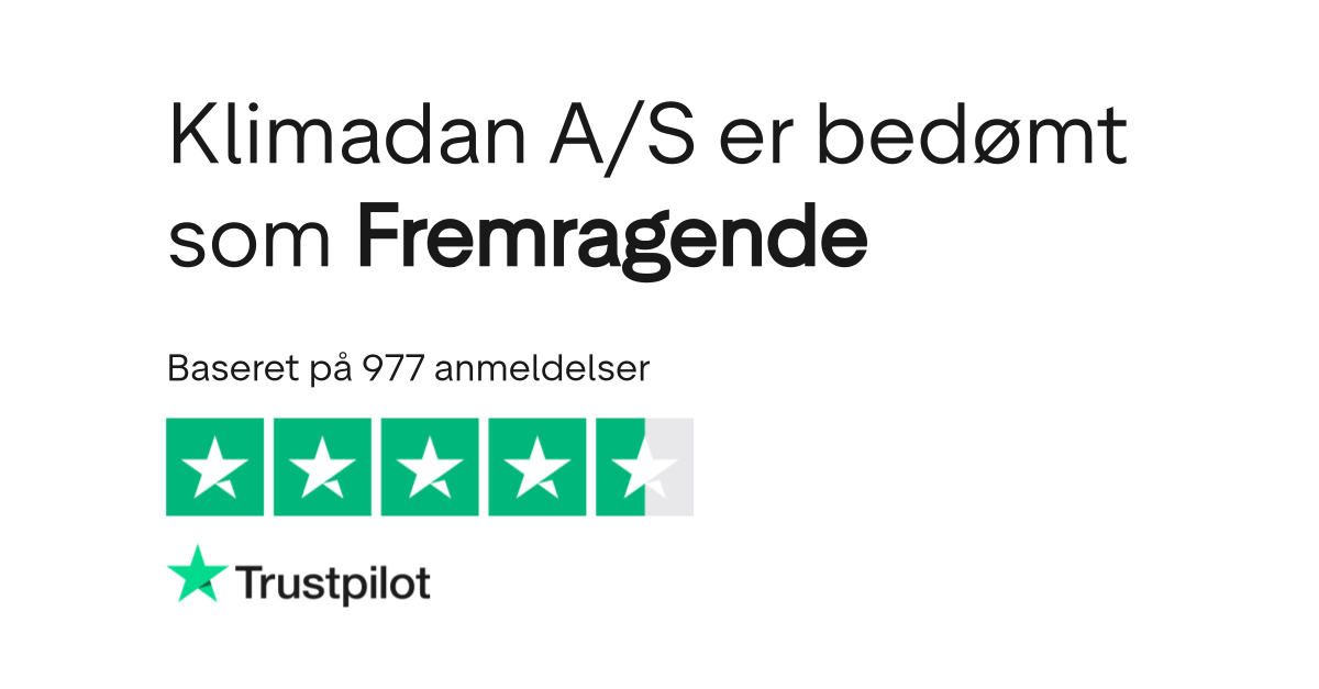 Anmeldelser af Klimadan A/S | Læs kundernes anmeldelser af www.klimadan.dk