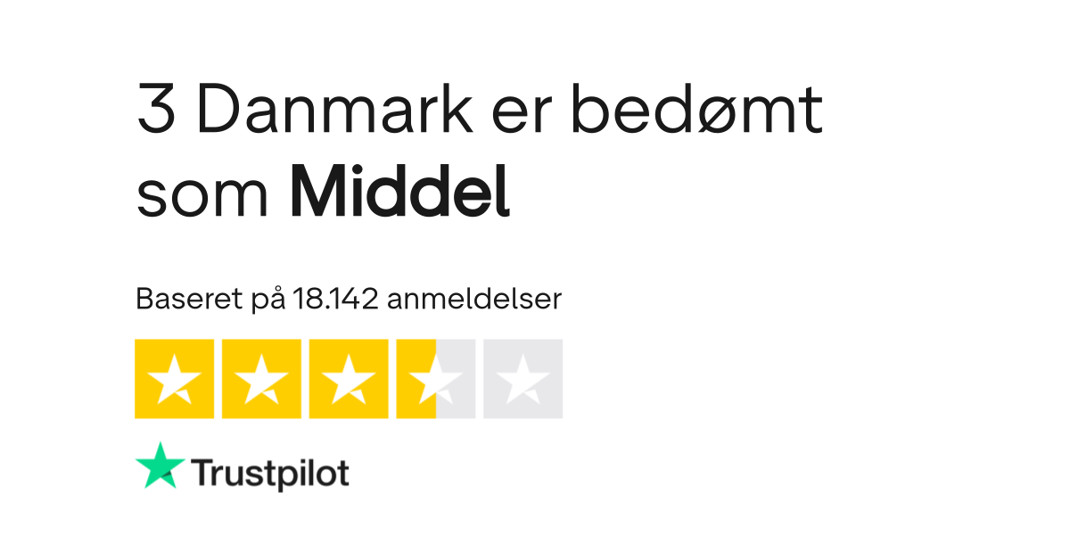 Anmeldelser af 3 Danmark | Læs kundernes anmeldelser af www.3.dk