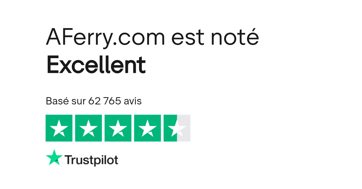 Avis de AFerry.com | Lisez les avis marchands de www.aferry.com