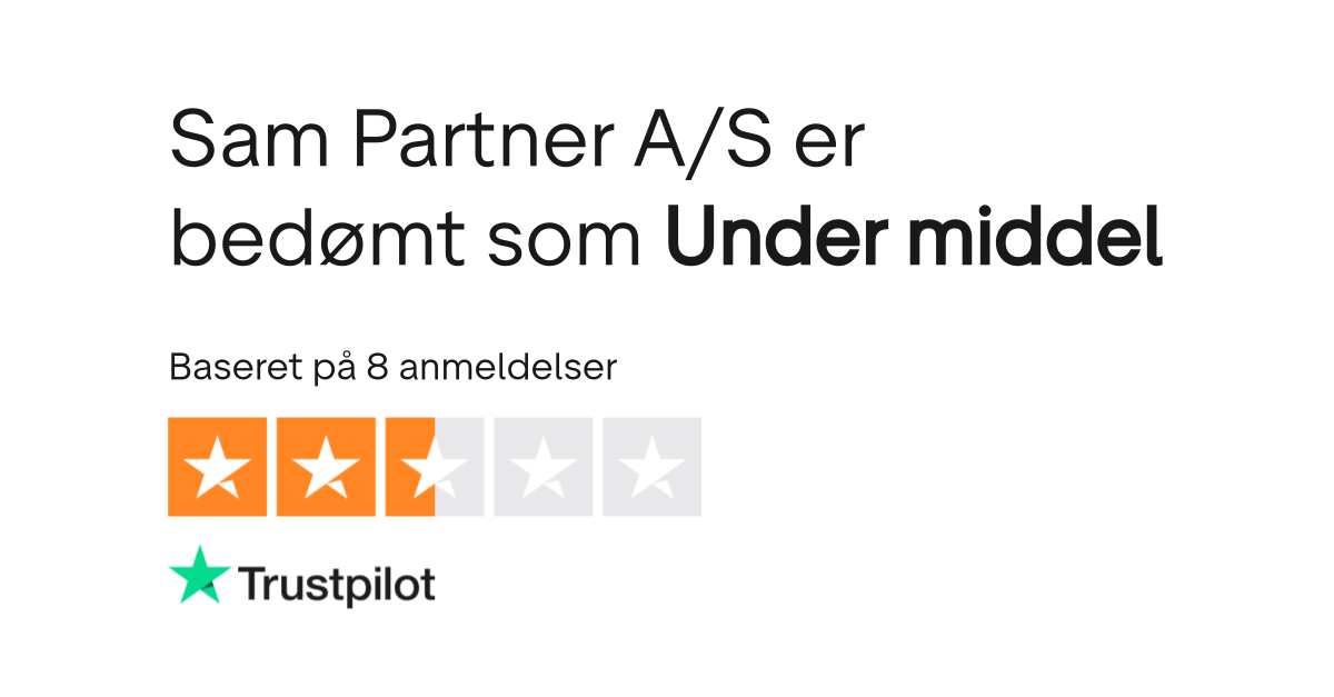 Anmeldelser af Sam Partner A/S | Læs kundernes anmeldelser af sampartner.dk