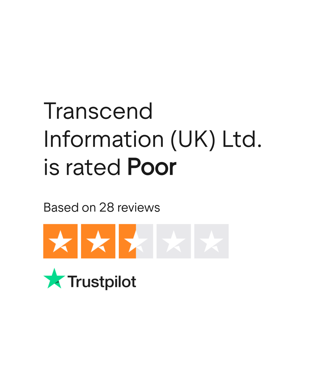 Transcend Information (UK) Ltd. Reviews | Read Customer Service Reviews ...
