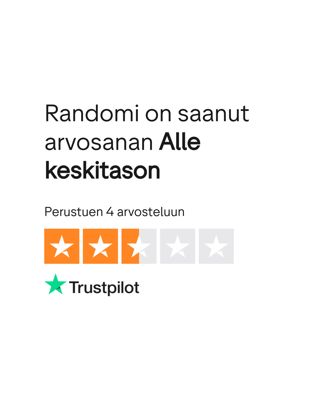 Arvostelut Randomi | Lue asiakkaiden arvosteluja yrityksestä randomi.fi