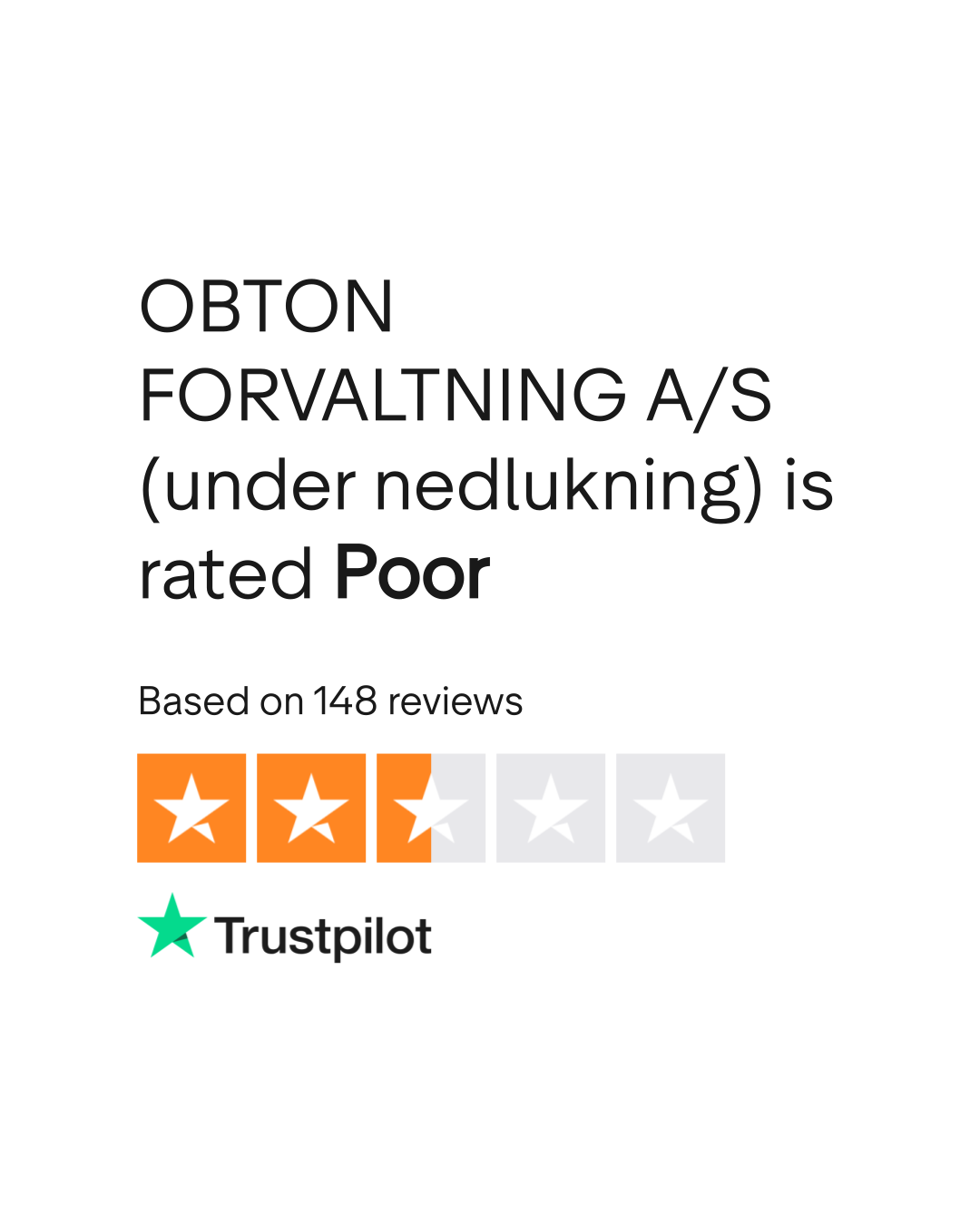 OBTON FORVALTNING A/S Reviews | Read Customer Service Reviews of obton.com