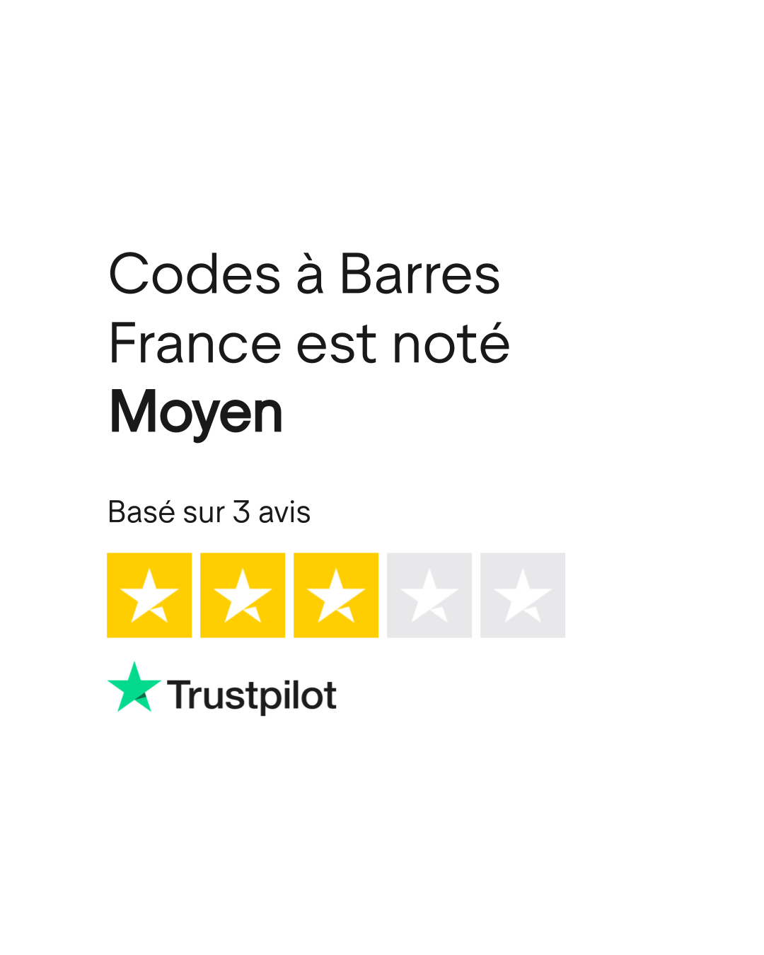 Avis de Codes à Barres France | Lisez les avis marchands de codesabarres.fr