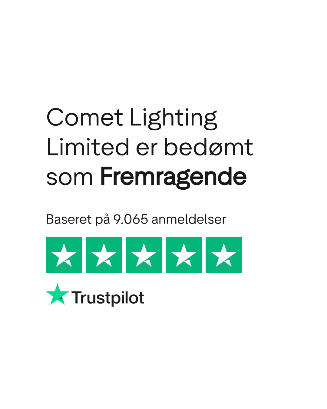 Anmeldelser af Comet Lighting Limited | Læs kundernes anmeldelser af cometlighting.co.uk