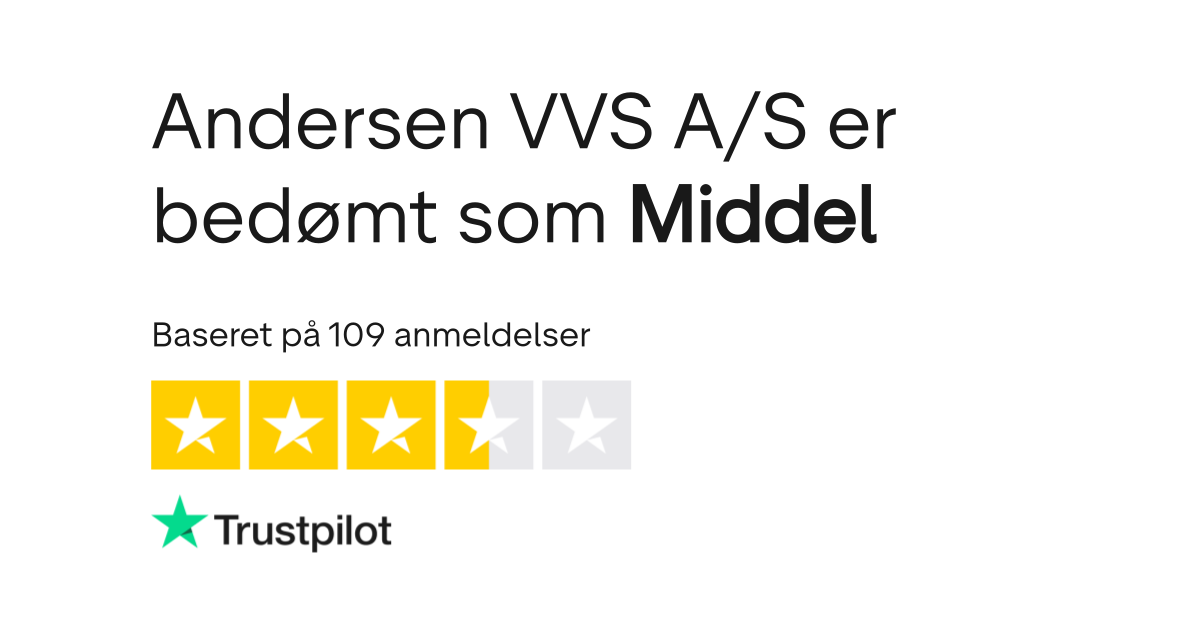 Anmeldelser af Andersen VVS A/S | Læs kundernes anmeldelser af andersenvvs.dk