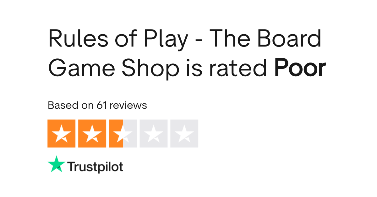 Rules of Play - The Board Game Shop Reviews | Read Customer Service ...
