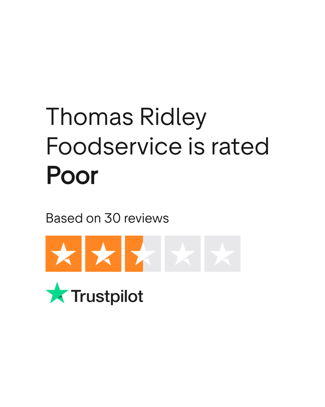 Thomas Ridley Foodservice Reviews | Read Customer Service Reviews of thomasridley.co.uk