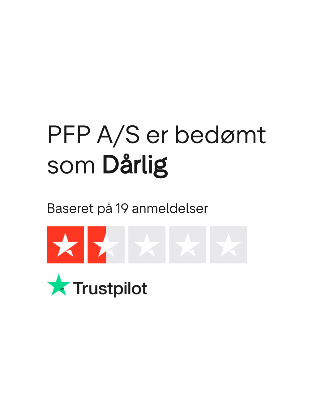 Anmeldelser af PFP A/S | Læs kundernes anmeldelser af pfp.dk
