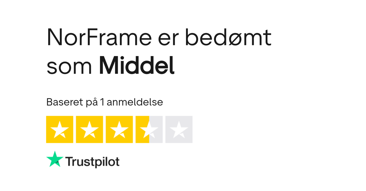 Anmeldelser af NorFrame | Læs kundernes anmeldelser af www.norframe.com