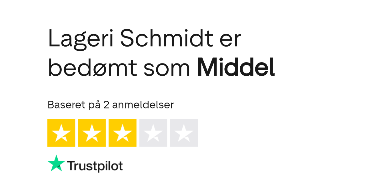 Anmeldelser af Lageri Schmidt | Læs kundernes anmeldelser af www.lageri ...