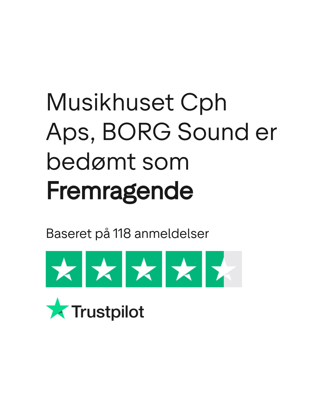 Anmeldelser af Musikhuset Cph Aps, BORG Sound | Læs kundernes ...
