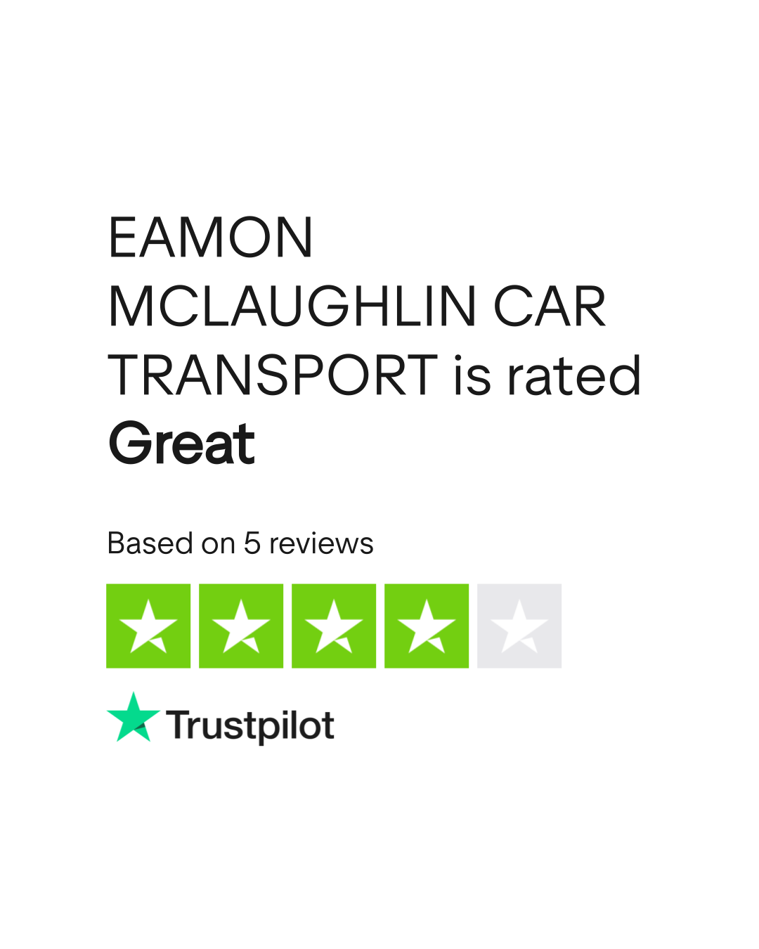 EAMON MCLAUGHLIN CAR TRANSPORT Reviews | Read Customer Service Reviews of eamonmclaughlin.com