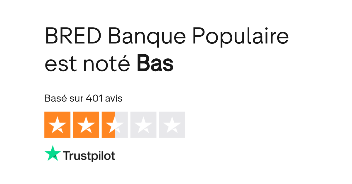 Avis de BRED Banque Populaire | Lisez les avis marchands de bred.fr