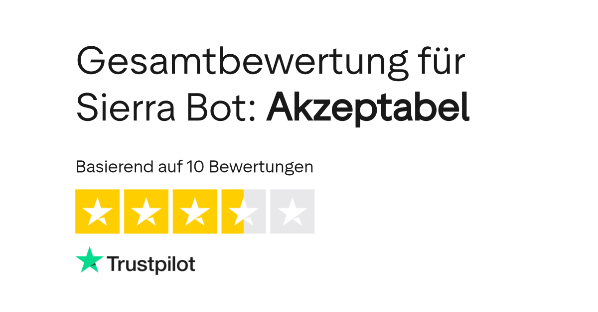 Bewertungen zu Sierra Bot | Lesen Sie Kundenbewertungen zu sierra-bot.de