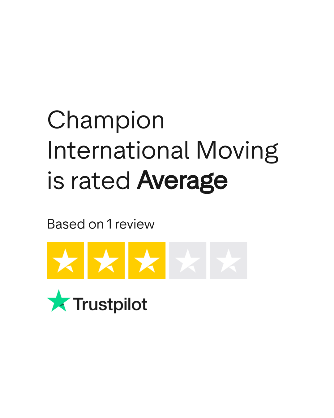 Champion International Moving Reviews | Read Customer Service Reviews ...