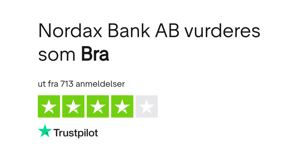 Anmeldelser av Nordax Bank AB | Les kundenes anmeldelser av www.nordax.se