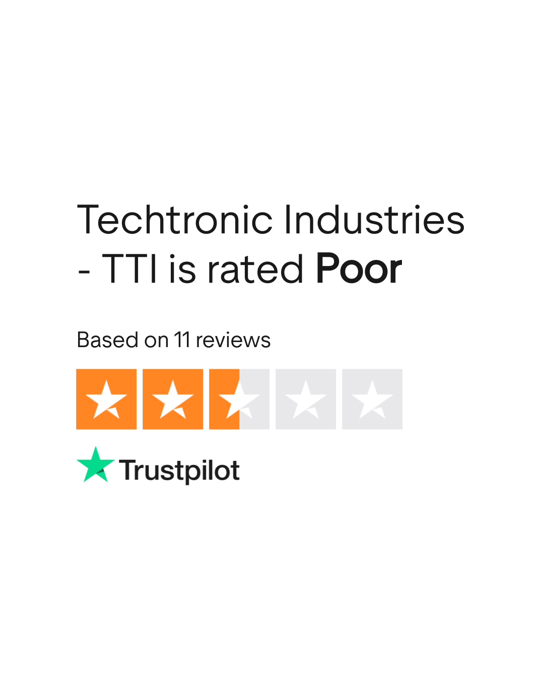 Techtronic Industries - TTI Reviews | Read Customer Service Reviews of ...