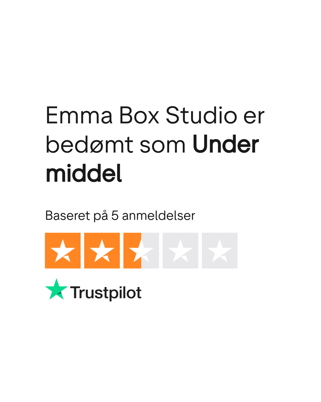 Anmeldelser af Emma Box Studio | Læs kundernes anmeldelser af emmabox.com