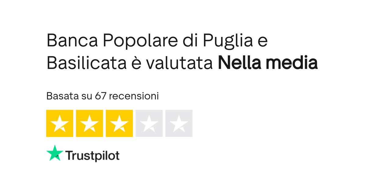 Banca Popolare di Puglia e Basilicata | Leggi le recensioni dei servizi ...