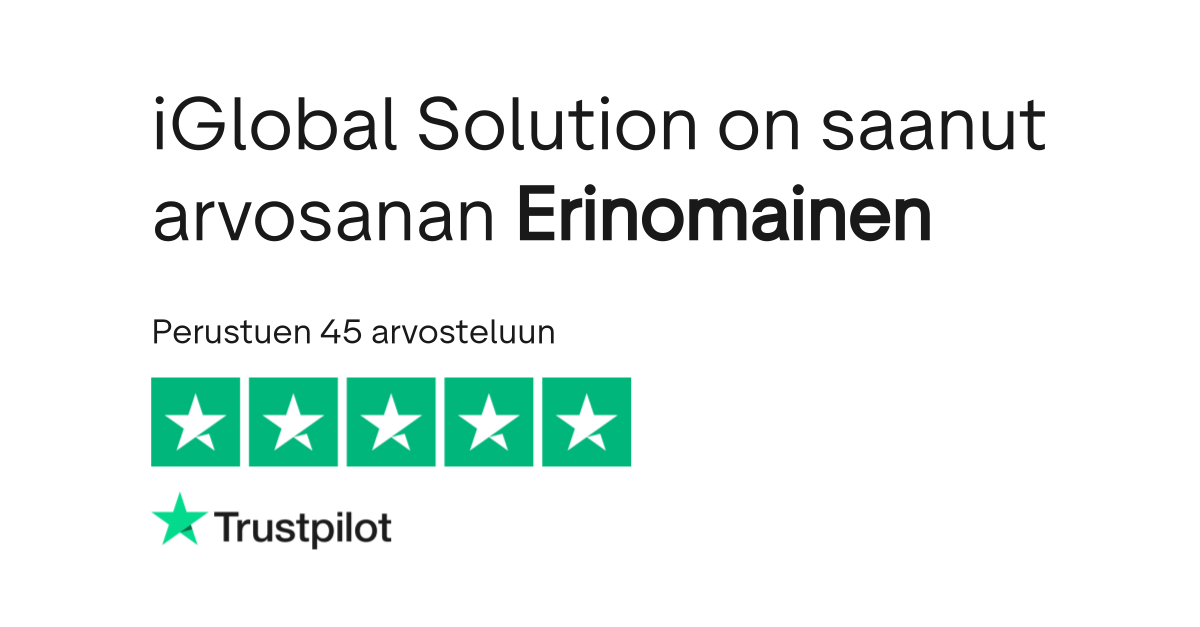 Arvostelut iGlobal Solution | Lue asiakkaiden arvosteluja yrityksestä iglobalshop.fi
