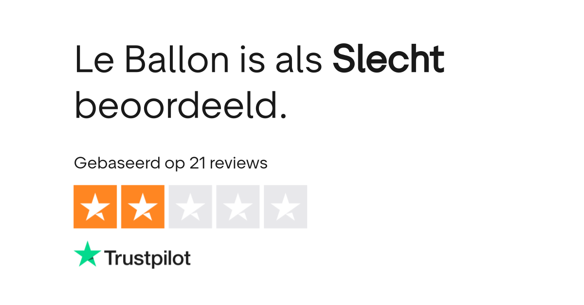 Le Ballon reviews | Bekijk consumentenreviews over leballon.nl