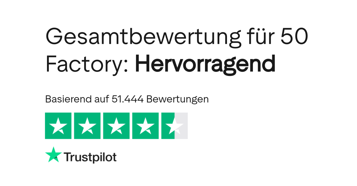 Bewertungen zu 50 Factory | Lesen Sie Kundenbewertungen zu 50factory.com