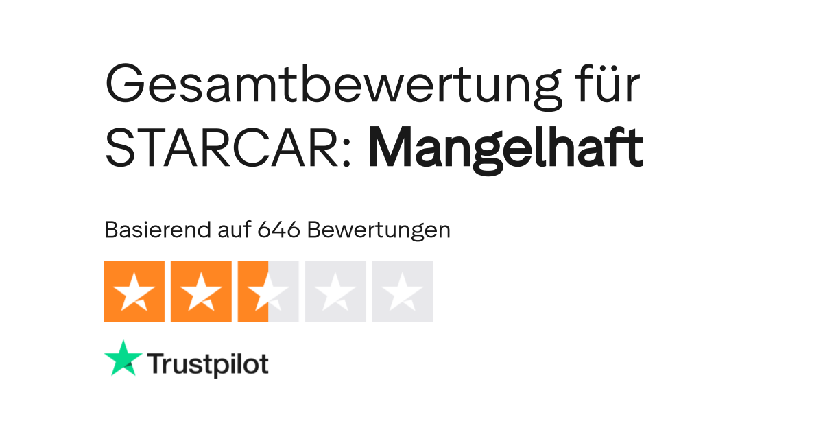 Bewertungen zu STARCAR | Lesen Sie Kundenbewertungen zu starcar.de