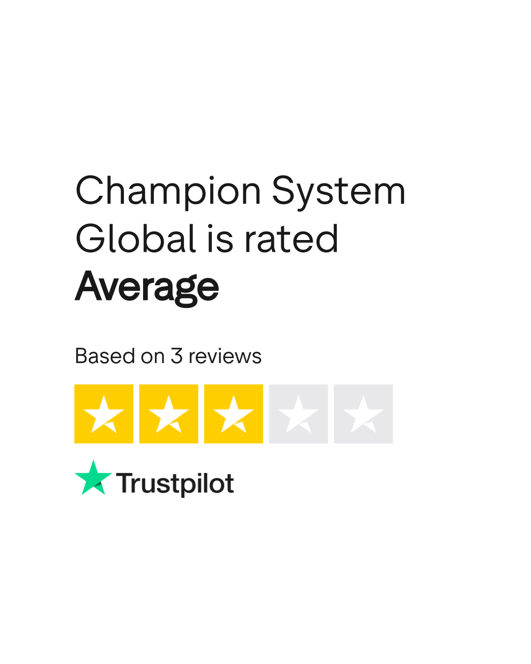 Champion System Global Reviews | Read Customer Service Reviews of champ ...