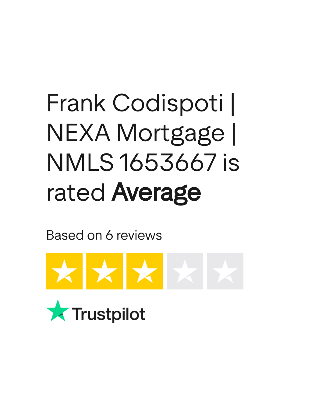 Frank Codispoti | NEXA Mortgage | NMLS 1653667 Reviews | Read Customer Service Reviews of ...