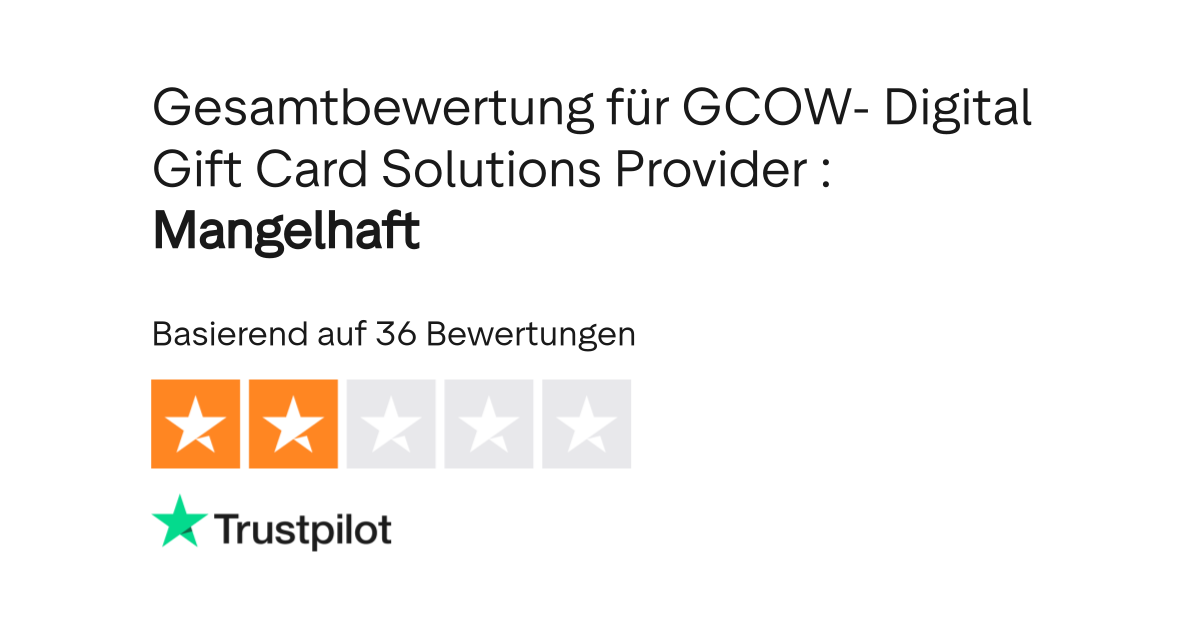Bewertungen zu GCOW- Digital Gift Card Solutions Provider | Lesen Sie ...