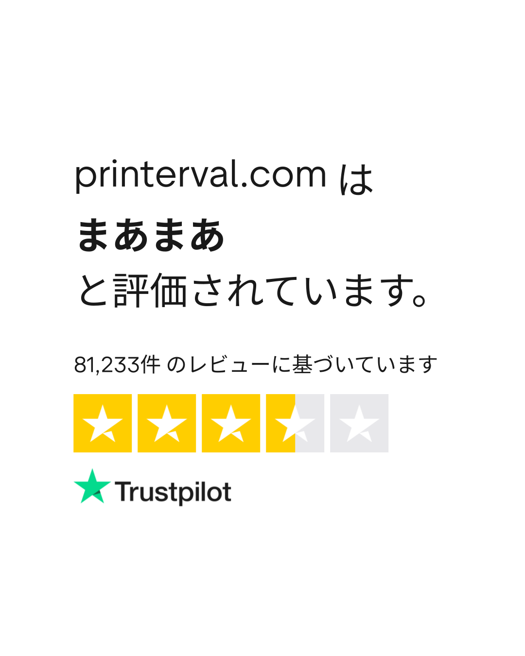 printerval.com のレビュー| printerval.com についてカスタマーサービスのレビューをご覧ください