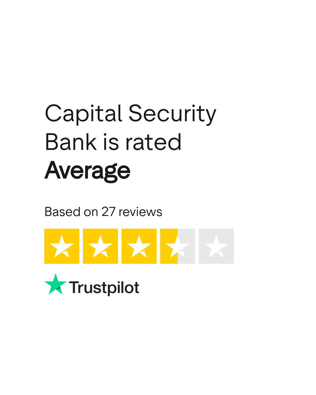 Capital Security Bank Reviews | Read Customer Service Reviews of ...