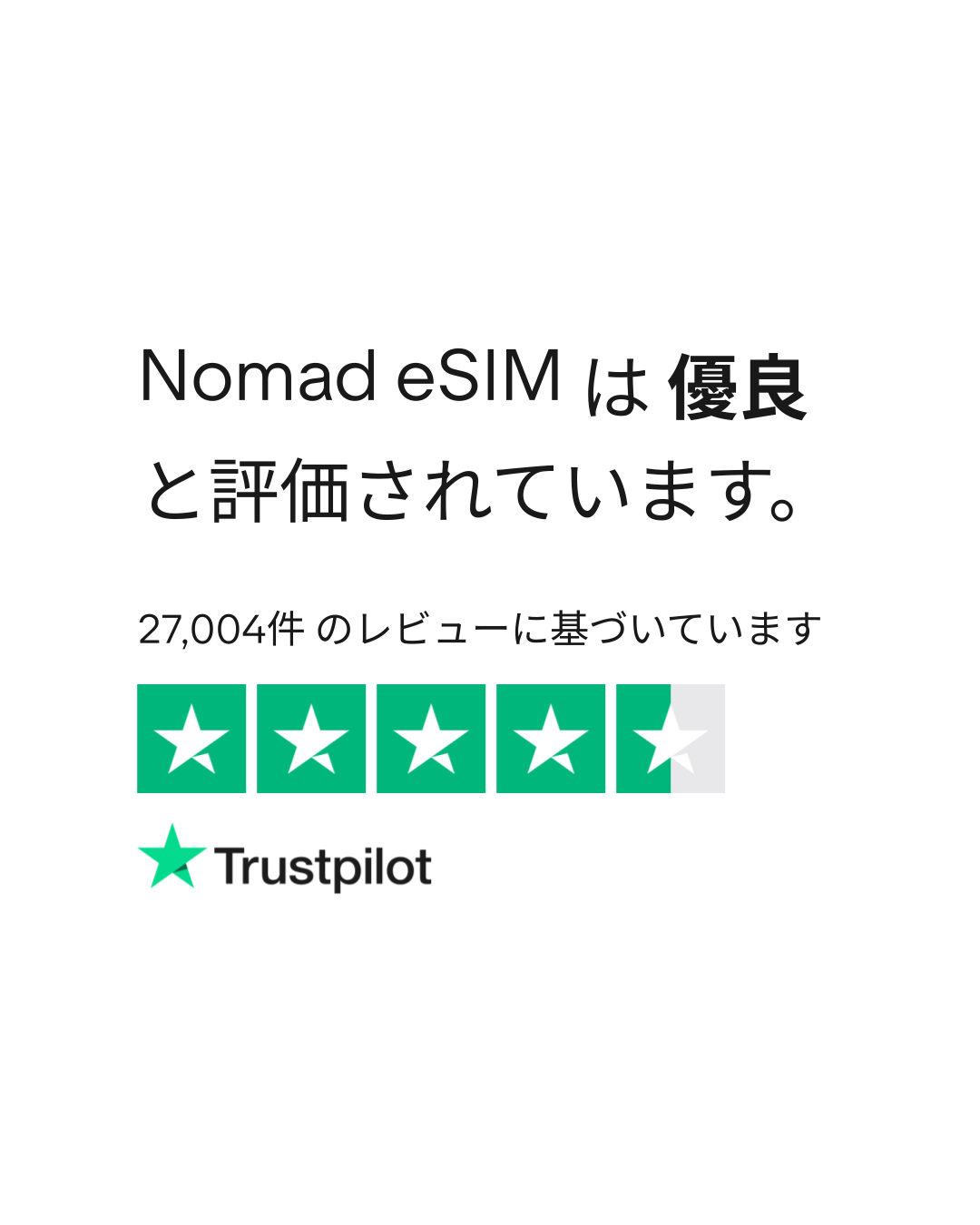 Nomad eSIM のレビュー| www.getnomad.app についてカスタマーサービスのレビューをご覧ください