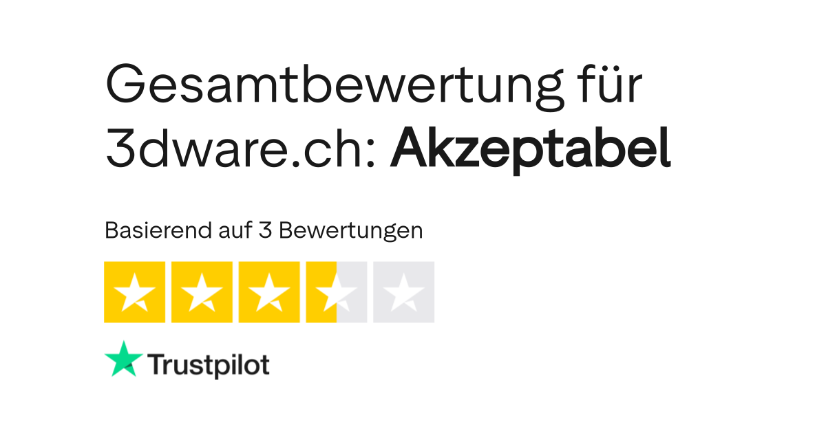 Bewertungen zu 3dware.ch | Lesen Sie Kundenbewertungen zu 3dware.ch