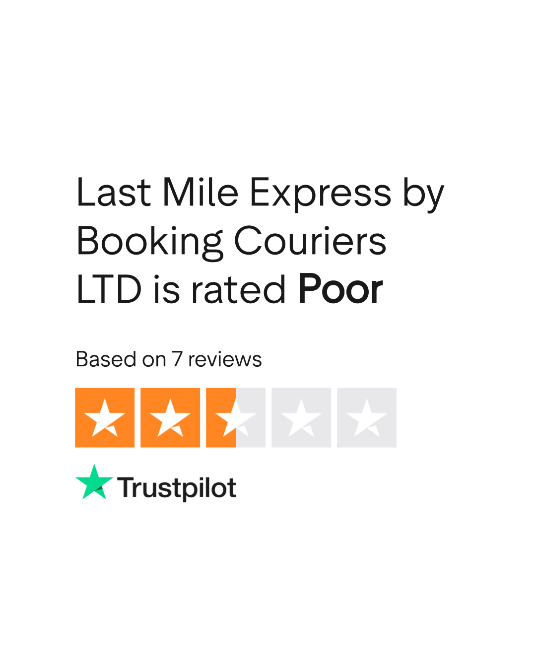 Last Mile Express by Booking Couriers LTD Reviews | Read Customer ...