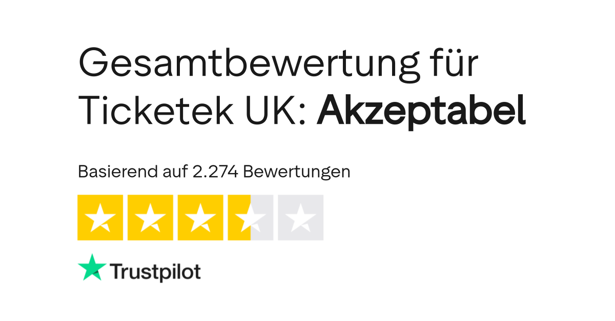 Bewertungen zu Ticketek UK | Lesen Sie Kundenbewertungen zu ticketek.co.uk
