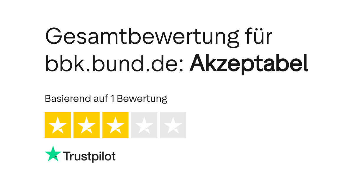 Bewertungen zu bbk.bund.de | Lesen Sie Kundenbewertungen zu www.bbk.bund.de
