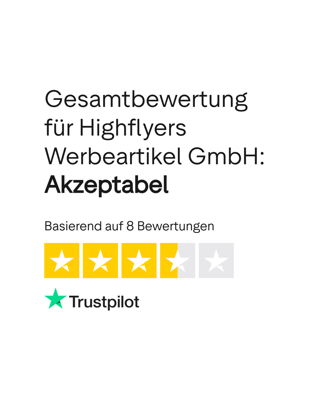 Bewertungen zu Highflyers Werbeartikel GmbH | Lesen Sie Kundenbewertungen zu www.highflyers.de