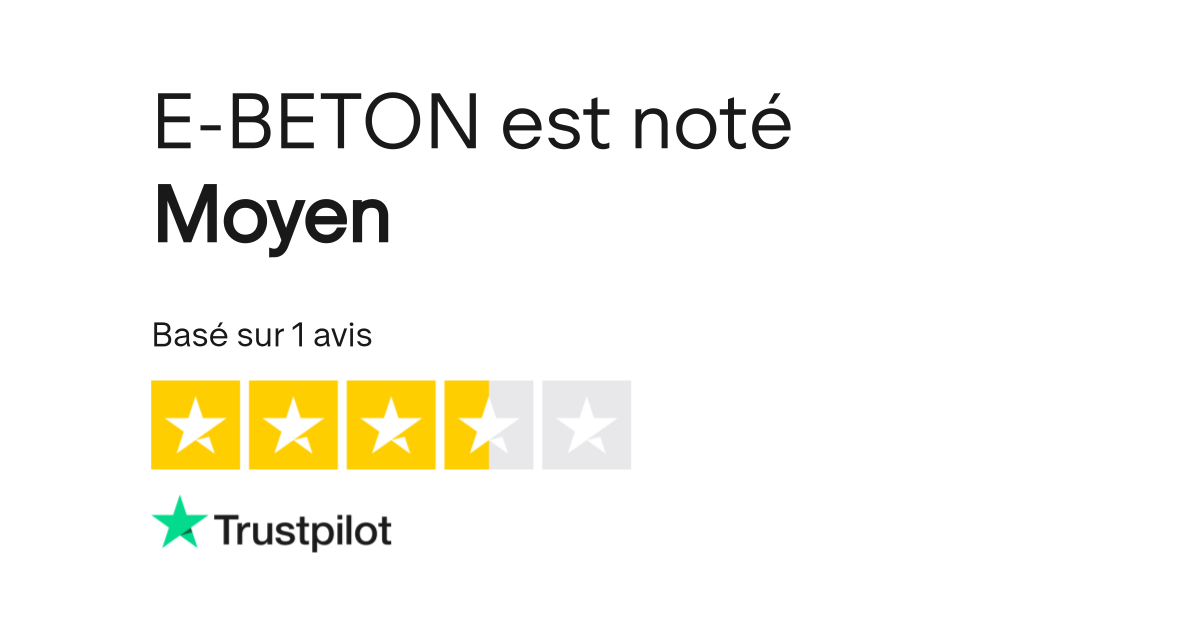 Avis de E-BETON | Lisez les avis marchands de e-beton.io