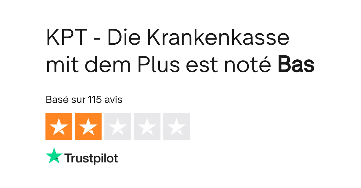 Avis de KPT - Die Krankenkasse mit dem Plus | Lisez les avis marchands ...
