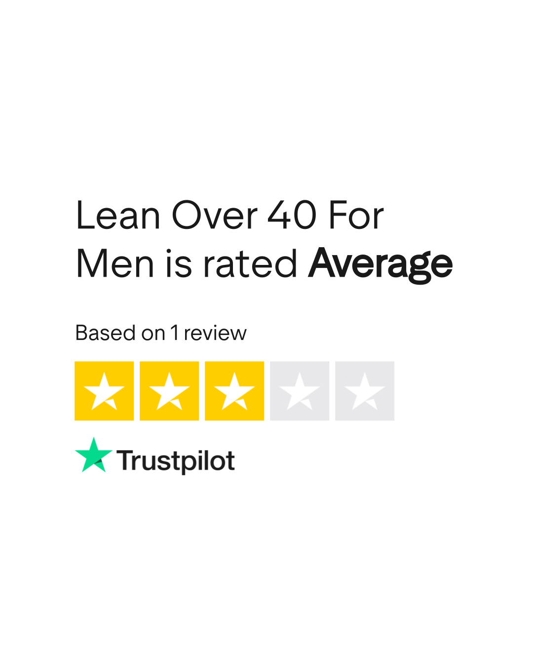Lean Over 40 For Men Reviews | Read Customer Service Reviews of ...