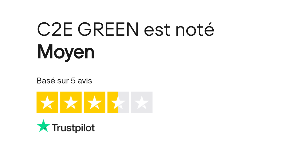 Avis de C2E GREEN | Lisez les avis marchands de c2egreen.fr