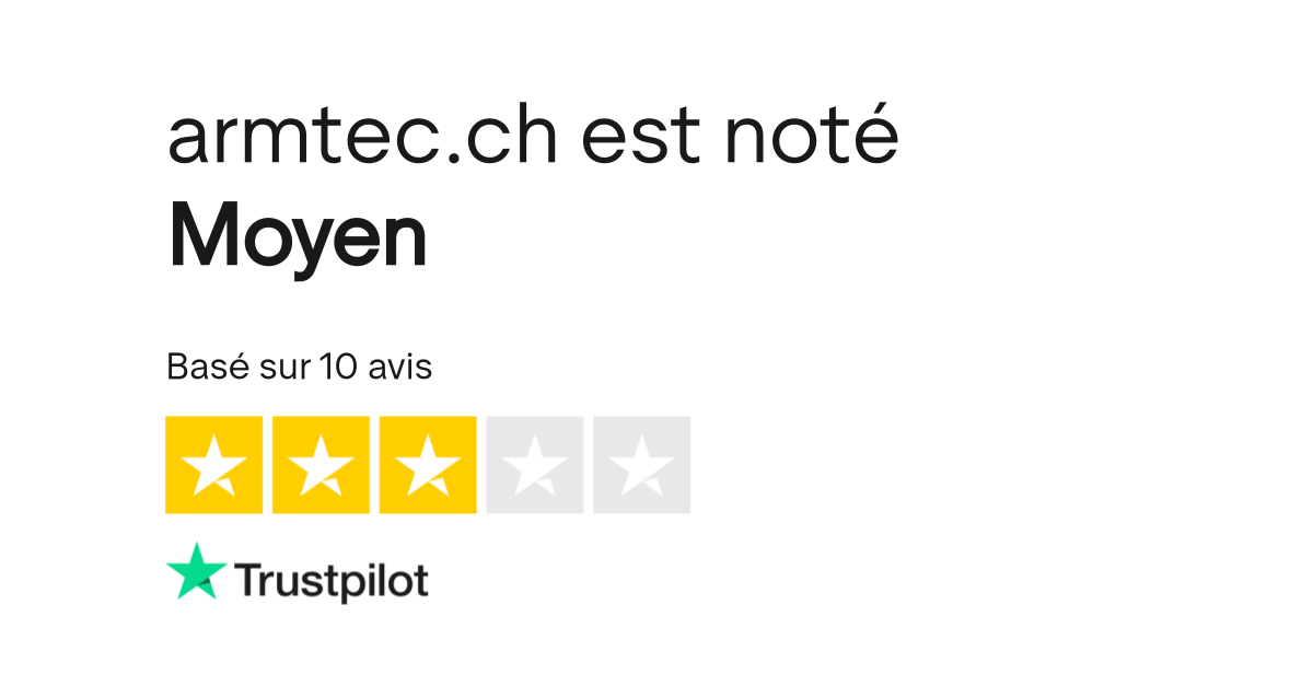 Avis de armtec.ch | Lisez les avis marchands de armtec.ch