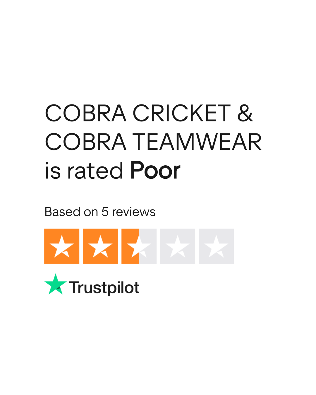 COBRA CRICKET & COBRA TEAMWEAR Reviews | Read Customer Service Reviews ...